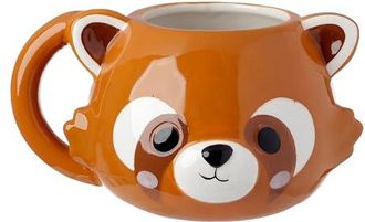 Puckator Tassen & Trendy Becher - K&uuml;che & Lebensmittel - Adoramals Roter Panda Kopf geforme Tasse aus Dolomit-Keramik