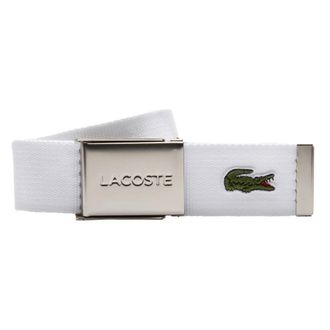 Lacoste G&uuml;rtel - Lacoste LACOSTE Herren G&uuml;rtel aus Stoff - sch&ouml;nes - Gr. 100 CM - in Wei&szlig; - f&uuml;r Damen