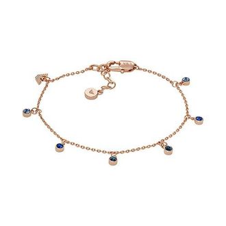 Emporio Armani Bracelet Pour Femmes Logo Sentimental, Longueur : 170mm+35mm, Largeur : 3.1mm, Hauteur : 3.1mm Bracelet En Laiton Doré Rose, EGS3015221, Bleu et or