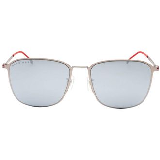 HUGO BOSS Mehrschichtige Linse-Sonnenbrille f&uuml;r Herren, Matt (Ruthenium/Wei&szlig;)