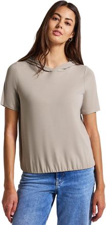 Street One Damen 3227388 T-Shirt mit Kapuze, Morning beige, 34