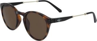 Calvin Klein Jeans unisex, Accessoires, Brun, Taille: 49 MM Lunettes de soleil &agrave; monture ronde