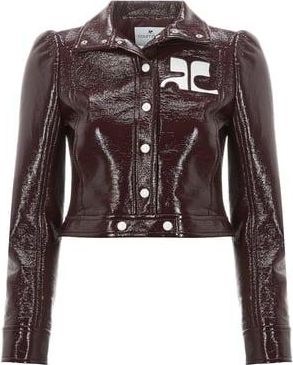 Courrèges gemischte Baumwoll -Vinyl -Neuauflage - rot