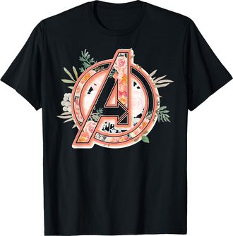 MARVEL Avengers Soft Floral Fill Logo T-Shirt