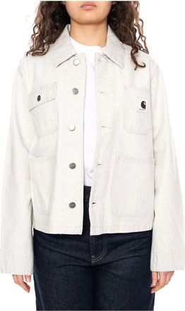Carhartt Work in Progress Femme, Vestes, Blanc, Taille: 38 FR W Mercer Chore Coat