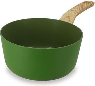 Menastyl Cuisson Casserole 18cm Colorama olive - En Aluminium - Rev&ecirc;tement antiadh&eacute;sif en c&eacute;ramique - Tous feux dont induction