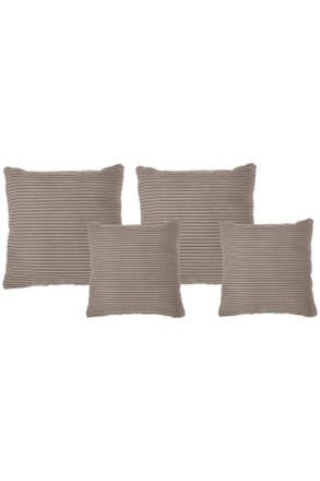 Livetastic Zierkissenset, Taupe, Textil, 4-teilig, F&uuml;llung: Silikon, Schaumstoffflocken,Silikon, Schaumstoffflocken, 42x53 cm, Made in EU, Wohntextilien, Kissen,