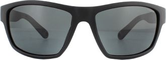 Polaroid Sport Wrap Mens Schwarz Grau Polarisierte Sonnenbrille