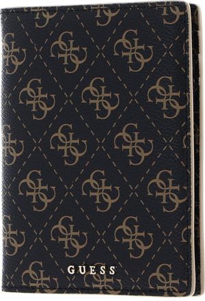 Guess Ausweisetui Passport Case Brown Logo Dunkelbraun