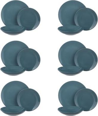 KASANOVA Generico 1 18-teiliges Tischset Stil, Flammensplitter, grau-blau