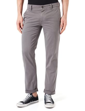 BOSS Herren Schino-Slim D Slim-Fit Hose aus elastischem Baumwoll-Satin, New - Dark Grey027, 32W / 34L