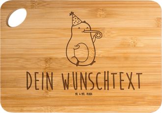 Mr. & Mrs. Panda Personalisiertes Schneidebrett Avocado Feier - Personalisierte Geschenke, Holzbrett, Gute Laune, Party, Mit Gravur, Holzbrettchen, Frühstücksbrett Nam