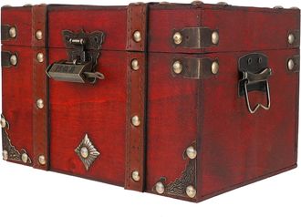 BESPORTBLE TOVINANNA Vintage aufbewahrungsbox mit Schloss Gro&szlig;e Kapazit&auml;t Langlebig und Dekorativ Vielseitige Holztruhe f&uuml;r Zuhause B&uuml;ro und Reise Praktische Sch