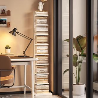 Generic Schmales Leiterbücherregal, Mid-Century-Bücherregal aus Holz mit Kippschutz, 4cm Dicke Basis for Kleine Räume, Wohnzimmer, Büro, Schlafzimmer