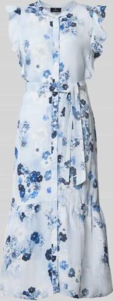Monari Midikleid aus Leinen-Viskose-Mix im Allover-Look
