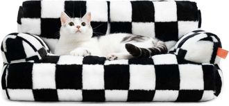 Generic Flauschiges Pl&uuml;sch-Katzensofa, abnehmbar und maschinenwaschbar, Katzenbett, niedliches Katzensofa mit Rutschfester Unterseite f&uuml;r den Innenbereich(Bla