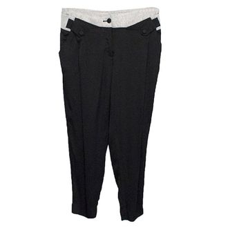 Robert Rodriguez Robert Rodriguez Black Silk Blend Trousers with Grey Waist Size XS