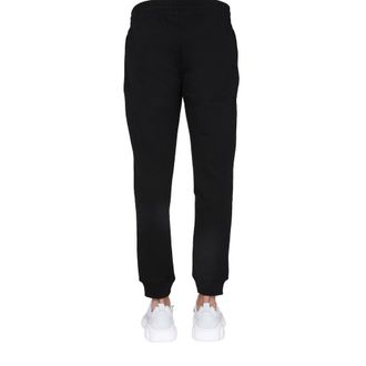 Moschino Embroidered Logo Cotton Joggers - Black