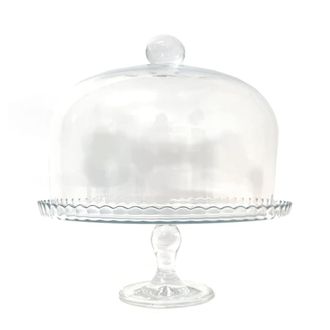 Leonardo Leonardo Glocke Cupola mit Knopf 29x22 cm mit Tortenplatte auf Fu&szlig; Set/2 TLG