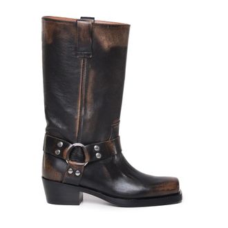 PARIS TEXAS Femme, Chaussures, Noir, Taille: 38 EU Bottes Tube &agrave; Bout Carr&eacute;