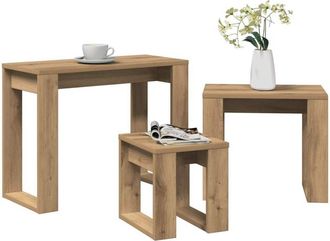 vidaXL Vidaxl - Tables gigognes 3 pcs ch&ecirc;ne artisanal bois ding&eacute;nierie