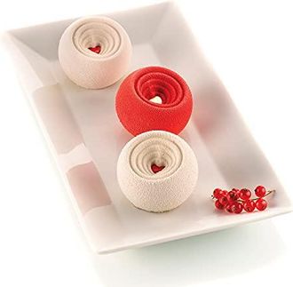 Silikomart Silikomart | Silikonform für COCCOLA Monoportions, antihaftbeschichtet, 6 Monoportions, Packung mit 1 Kuchenform, 3D Design, Ø 75 h 35 mm, Volumen 780