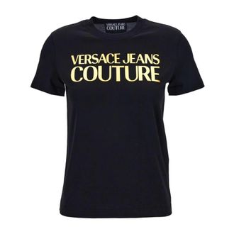Versace Jeans Couture Schwarze T-Shirt und Polo Kollektion - - Tops - Damen - Schwarzk - S