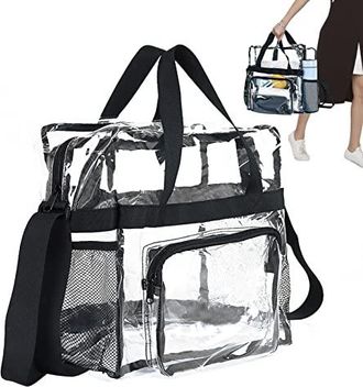 Generic Petit sac fourre-tout transparent - Sac fourre-tout à bandoulière en PVC transparent pour le shopping, le sport, les voyages | Sac fourre-tout de plag