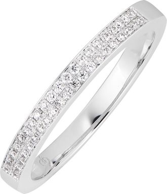 Edenly Trauring Zweifacher Strom - 750er Weißgold und Diamanten