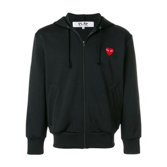 Comme Des Gar&ccedil;ons Schwarzer Heart Patch Zip-Up Hoodie - - Sweatshirts & Hoodies - Herren - Schwarzk - XL