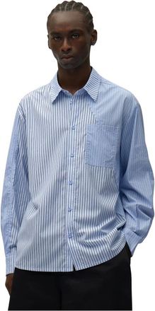 Arte Homme, Chemises, Bleu, Taille: XL Asymmetrical Long Shirt