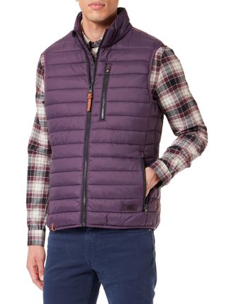 Camel Active Herren Steppweste aus 100% recyceltem Polyamid Lila, menswear-48
