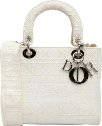 Dior Sac &agrave; main en toile Pre-owned - Femme - Pre-owned - Blanc - Taille: ONE Size