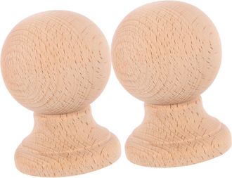 Garneck 2 Stück Unlackierte Holzsäulen Kappen aus Massivem Hartholz Klassische Dekorative Möbelendstücke Runde Treppenpfostenverzierungen für Innenräume Natür