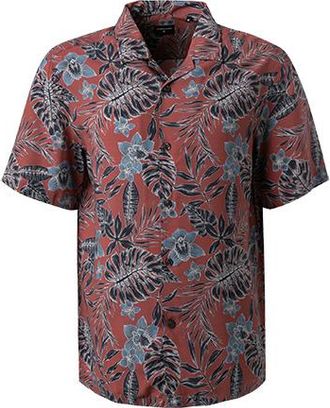 Strellson Herren Kurzarmhemd rot Viskose