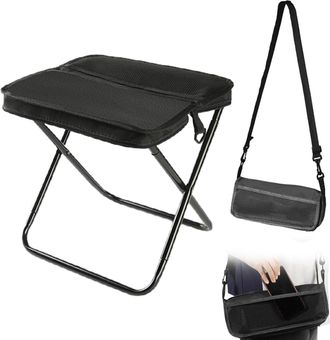 Generic Camping Hocker Faltbar,31 * 25 * 29 cm angelhocker,Mini-Falthocker klappbar,Hält Bis Zu 120 Kg,Klappstuhl Mit Reißverschluss,Pocket Chair für Angeln,R