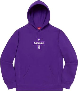 SUPREME Hoodie mit Kreuz-Logo - Violett