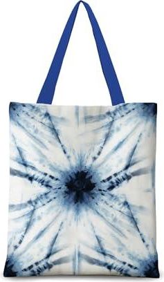 Generic Sac fourre-tout bleu en toile tie-dye - 40 x 35 cm - Design artistique avec fermeture &eacute;clair et poche int&eacute;rieure, Tie-dye bleu 12, 28 X 12 X 9 Centime