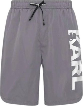 Karl Lagerfeld Homme, Maillots de bain, Gris, Taille: M Logo Long Boardshorts