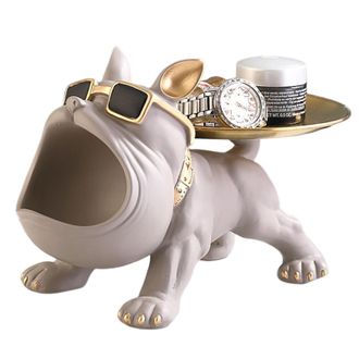 Generico Jo Schl&uuml;sselhalter f&uuml;r franz&ouml;sische Bulldoggen, Aufbewahrungsschale aus Harz, 960 g, gro&szlig;es Fassungsverm&ouml;gen, entz&uuml;ckende Hundefigur