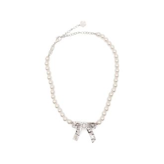 Shushu/Tong X YVMIN Teen Foil Bow Pearl-embellished Necklace
