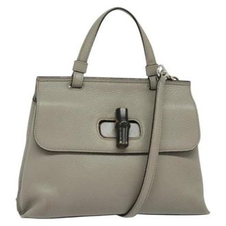 Gucci Sac &agrave; main en cuir Pre-owned - Femme - Pre-owned - Gris - Taille: ONE Size