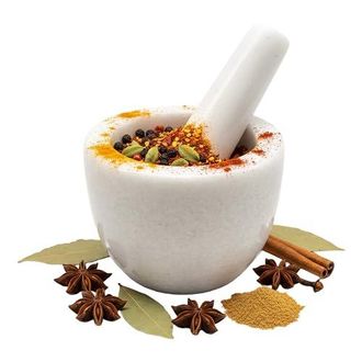 Relaxdays M&ouml;rser mit St&ouml;&szlig;el, Marmor, HxD: 8 x 10 cm, Gew&uuml;rze & Kr&auml;uter, robust & langlebig, polierter Steinm&ouml;rser, wei&szlig;