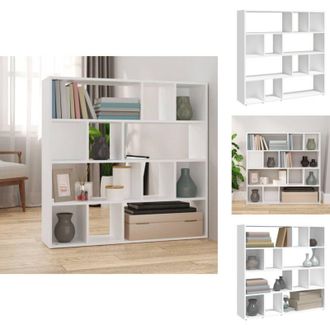 vidaXL B&uuml;cherregal/Raumteiler Wei&szlig; 105x24x102 cm - Bucherregal - Raumteiler - Wohnzimmerm&ouml;bel - Regal Wei&szlig; - Holzm&ouml;bel
