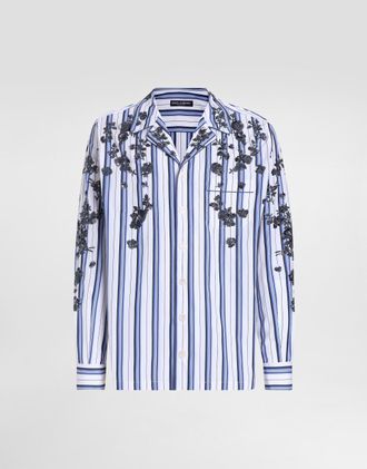 Dolce & Gabbana Cotton And Silk Vanity Shirt With Embroidery - Mann Hemden Mehrfarbig 40