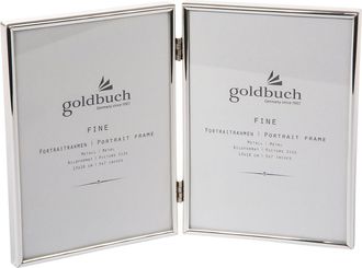 Goldbuch 960286 Galerierahmen Fine, Foto Rahmen für 2 Bilder im Format 13 x 18 cm, Bilderrahmen Metall, Fotorahmen 27,5 x 18,5 x 1 cm, Rahmen Silber