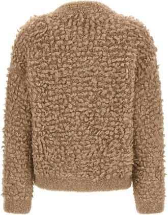PESERICO Lurex Boucl&eacute; Bomber Jacket - Camel
