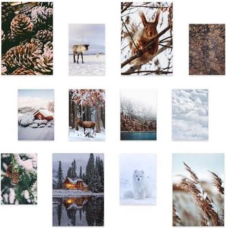 Nacnic Impressions photographiques de Winter Wonderland - Ensemble de 12 (4 A3, 8 A4) - Sans cadres, uniquement les impressions - Impressions dart mural, aff