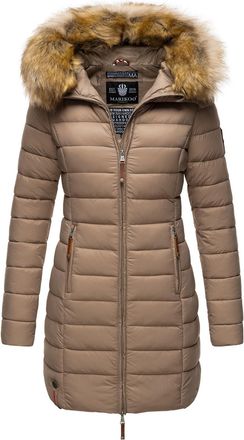 Marikoo Damen Winter Übergangs Jacke Winterjacke Stepp Mantel gesteppt B647 [B647-Rosen-Taupe-Gr.XXL]