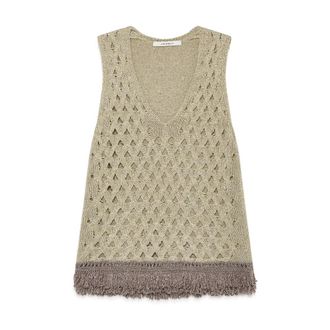 Maliparmi Maliparmi, Femme, Tops, Jaune, Taille: 40 FR Top M&eacute;tallis&eacute;
